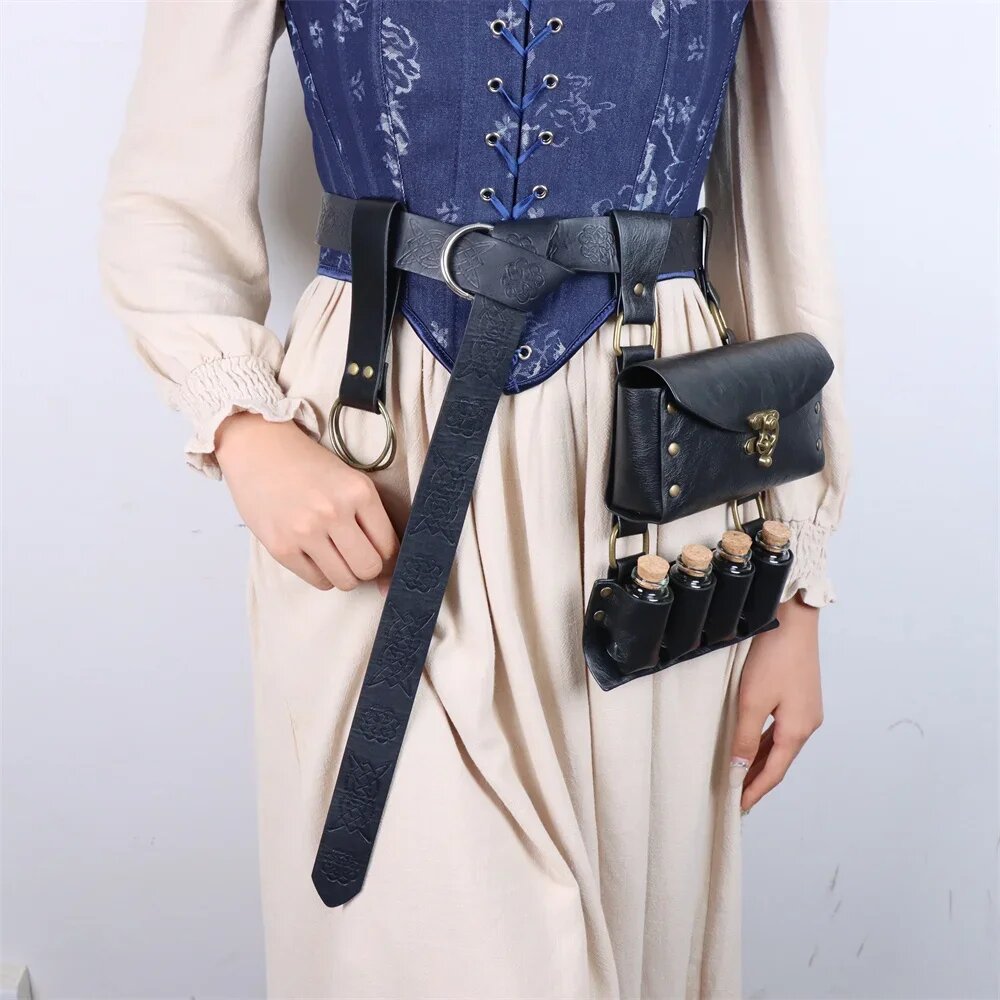 Костюм ведьмы для косплея Темно-синий, Style H 7PCS