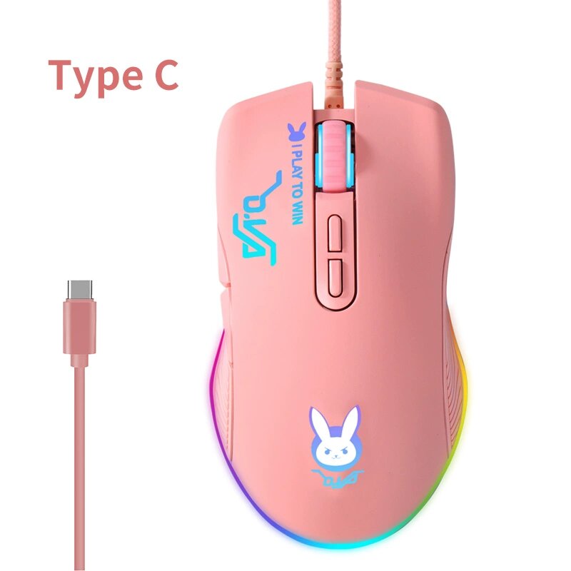 DVA Silent RGB USB Проводная игровая мышь Typec Notebook CF Reverse War LOL Chicken Интернет-кафе Макропрограммирование