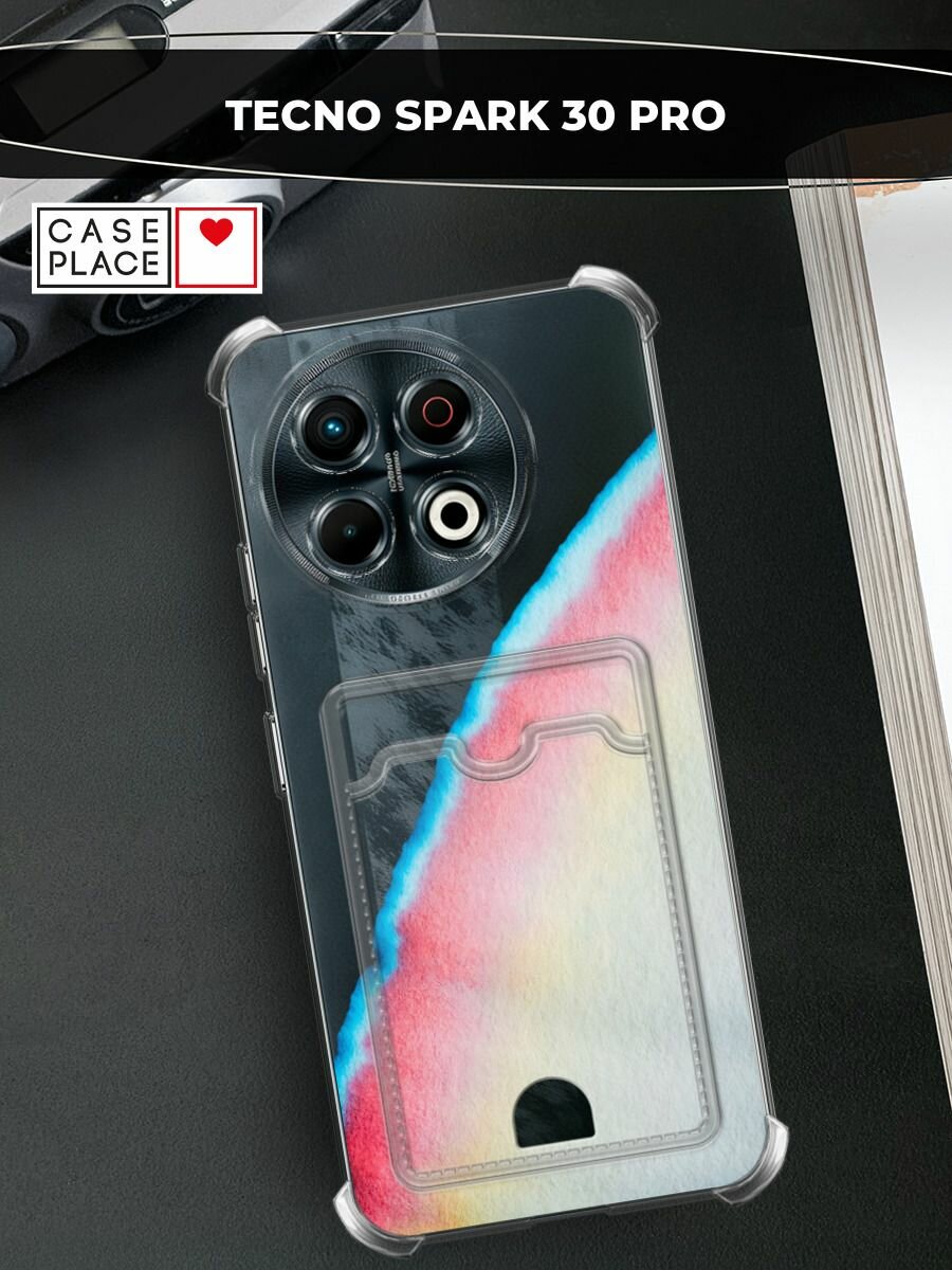 Чехол на Tecno Spark 30 Pro (Текно Спарк 30 Про) с картой и принтом Слияние красок