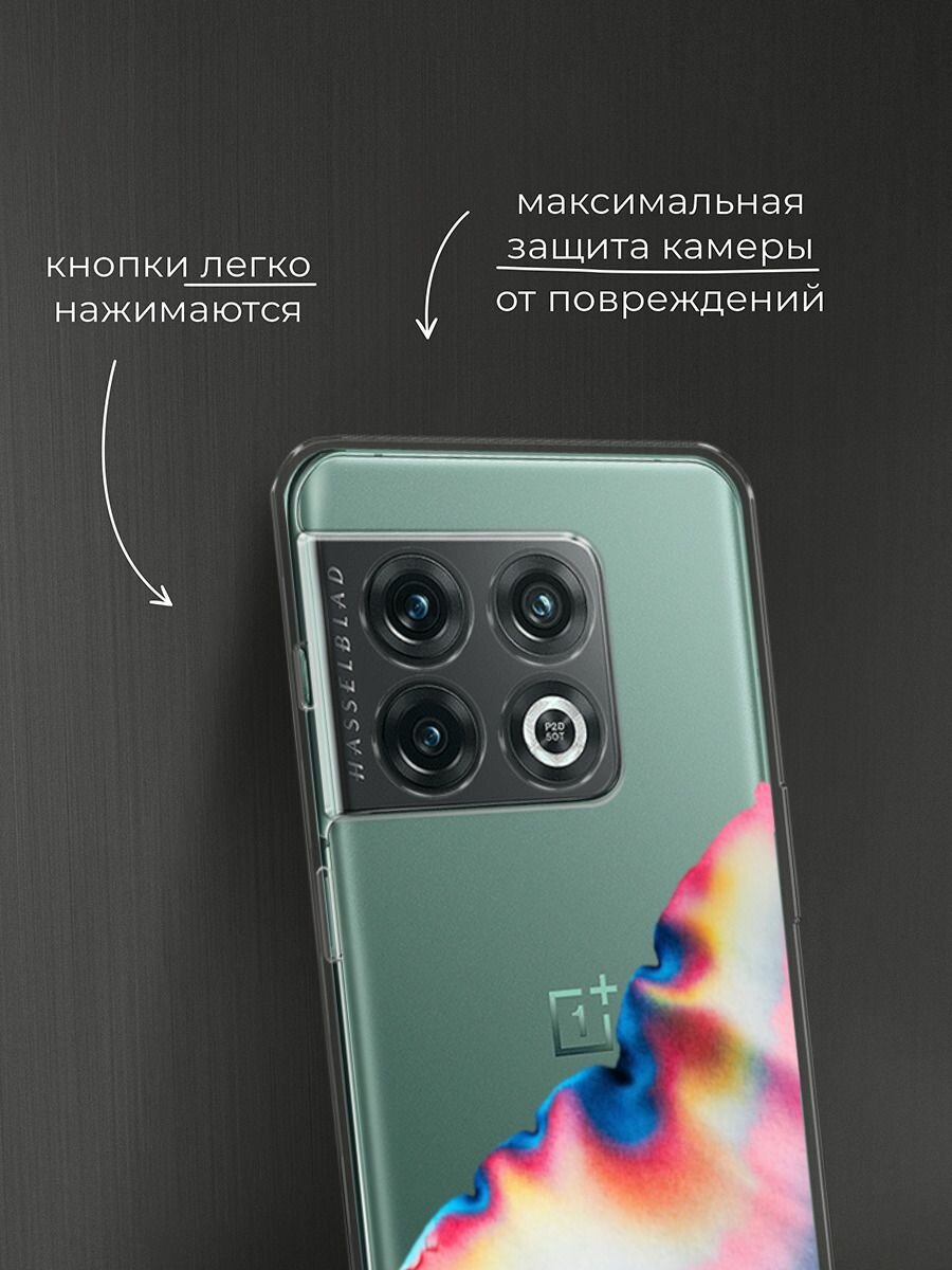 Чехол на OnePlus 10 Pro / ВанПлас 10 Про с принтом Розовая акварель, прозрачный — фото 1