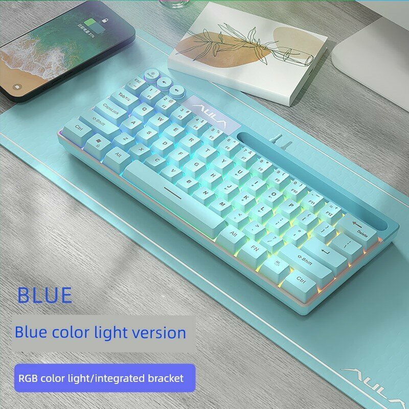 Клавиатура Wolf Spider 61, проводная, миниатюрная, с механическим ощущением, для ноутбука, киберспорта, игр, офиса,