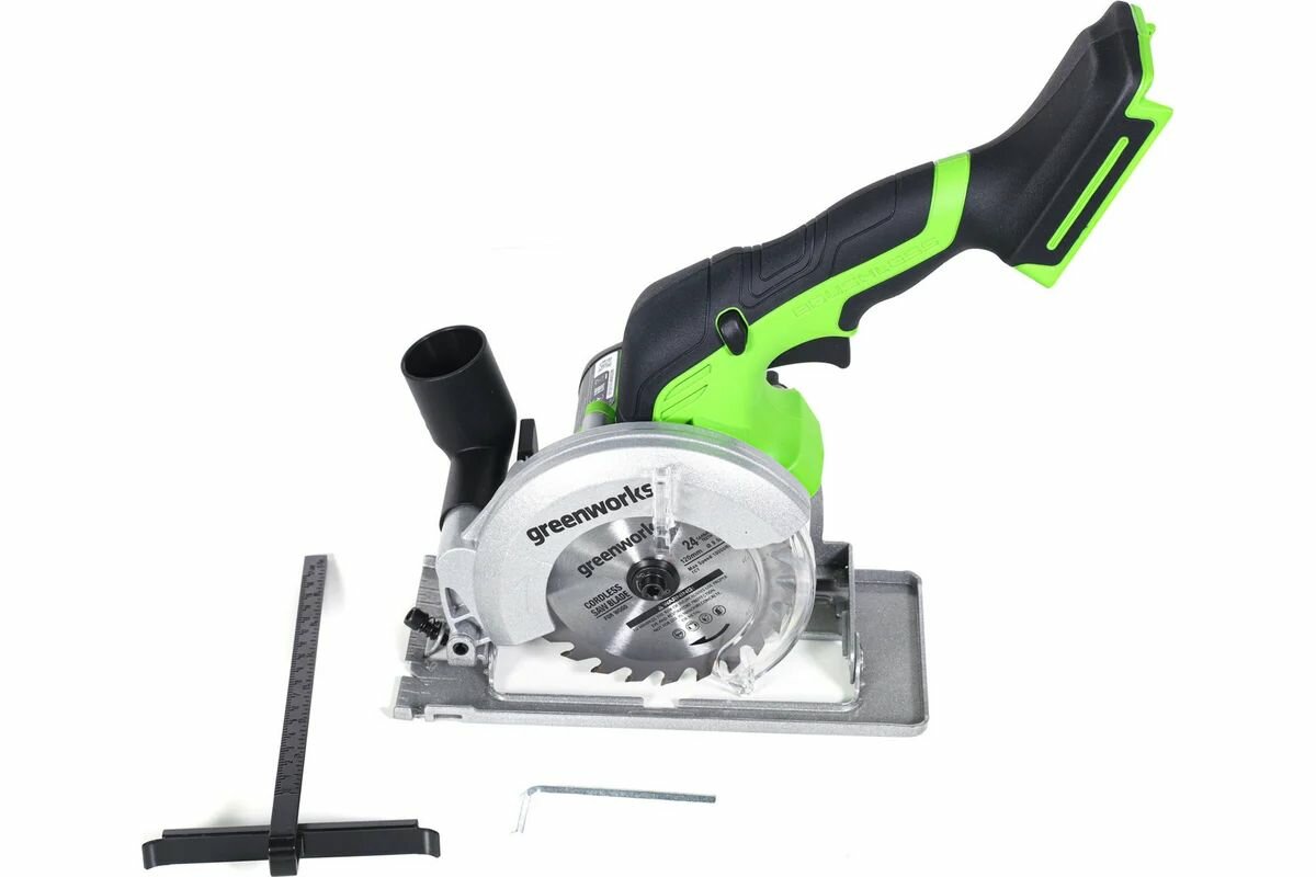 Циркулярная мини пила аккумуляторная GreenWorks Арт, 24V, бесщеточная, без АКБ и ЗУ 1501207