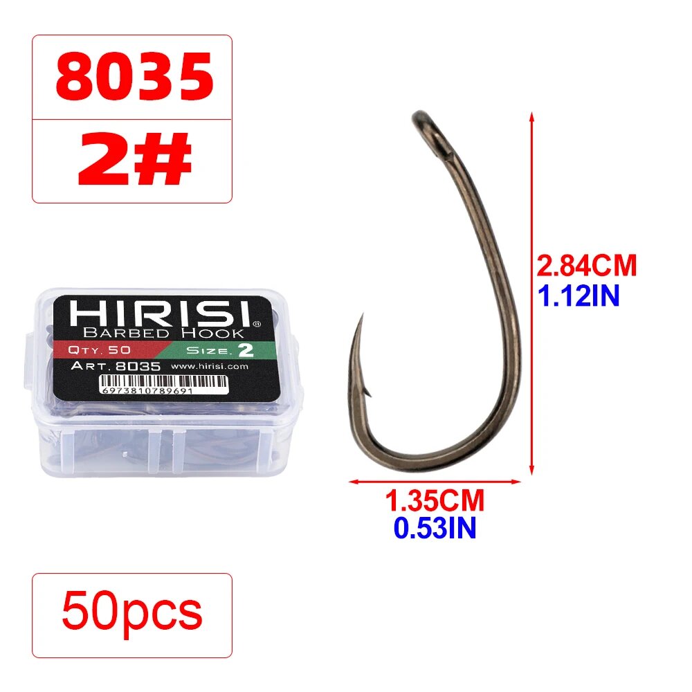 Рыболовные крючки Hirisi 2#, 50 шт.