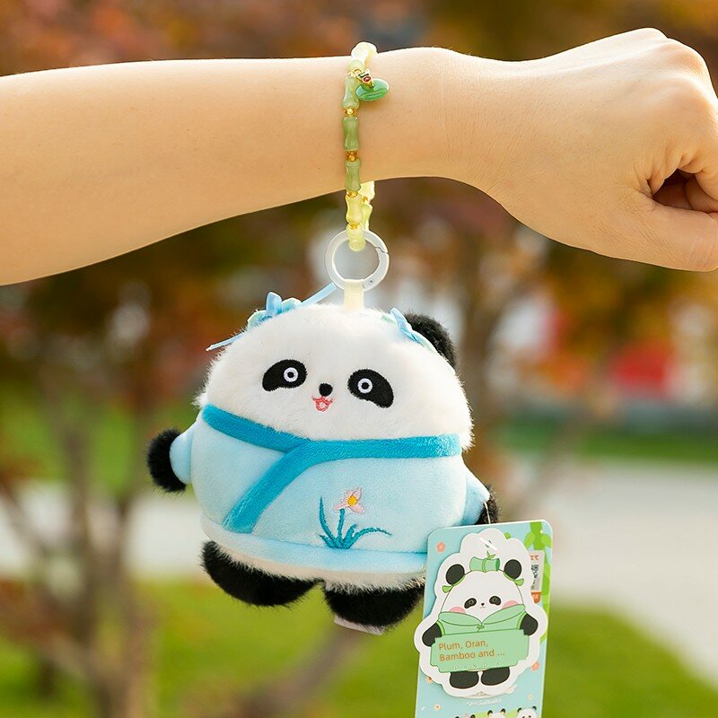 Оригинальный бамбуковый браслет-подвеска в виде панды, маленький шарм для рюкзака, в стиле куклы, как в Чэнду, милый,