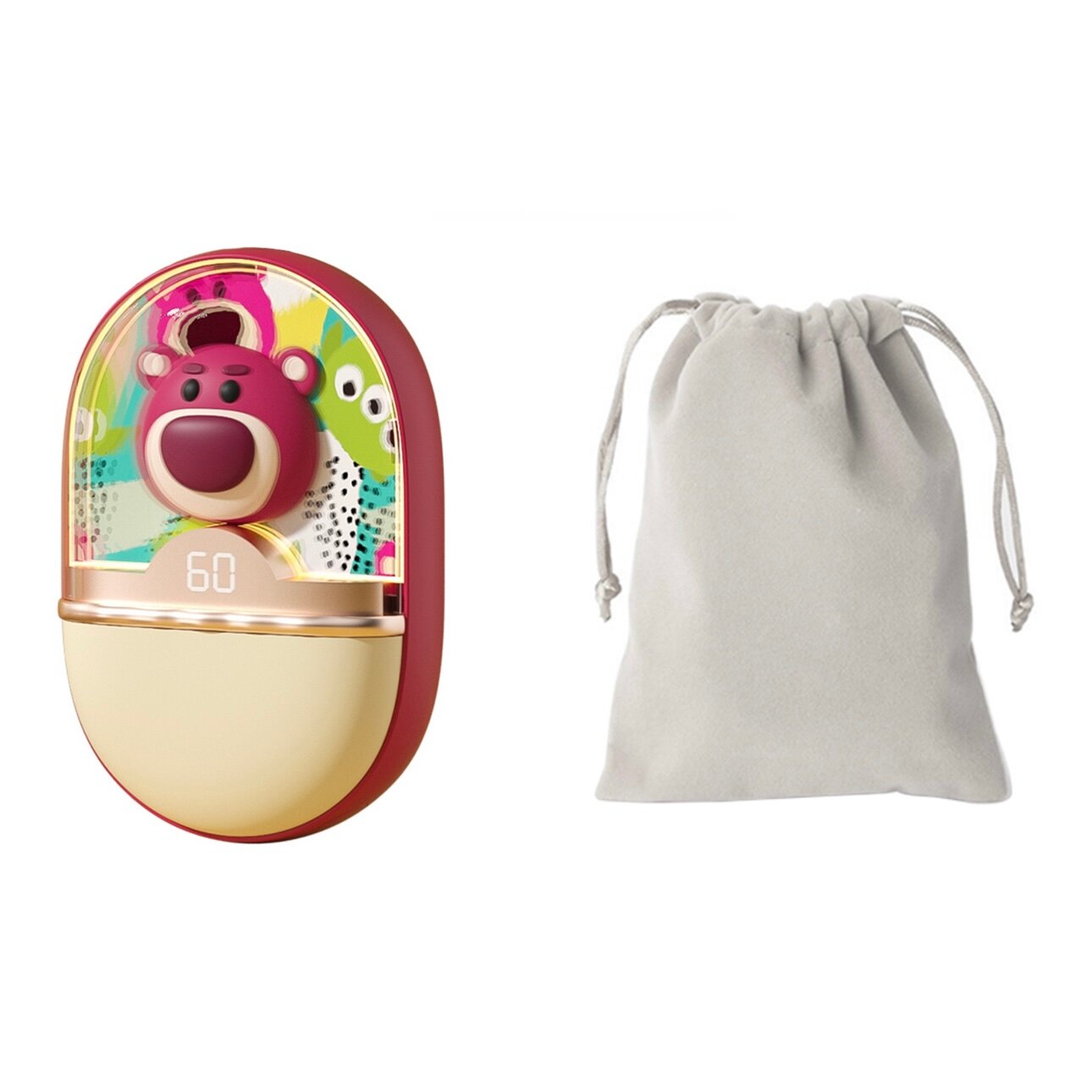 Грелки для рук Disney, цвет: strawberry bear, удобные для зимы, легкие и компактные, сохраняют тепло долго