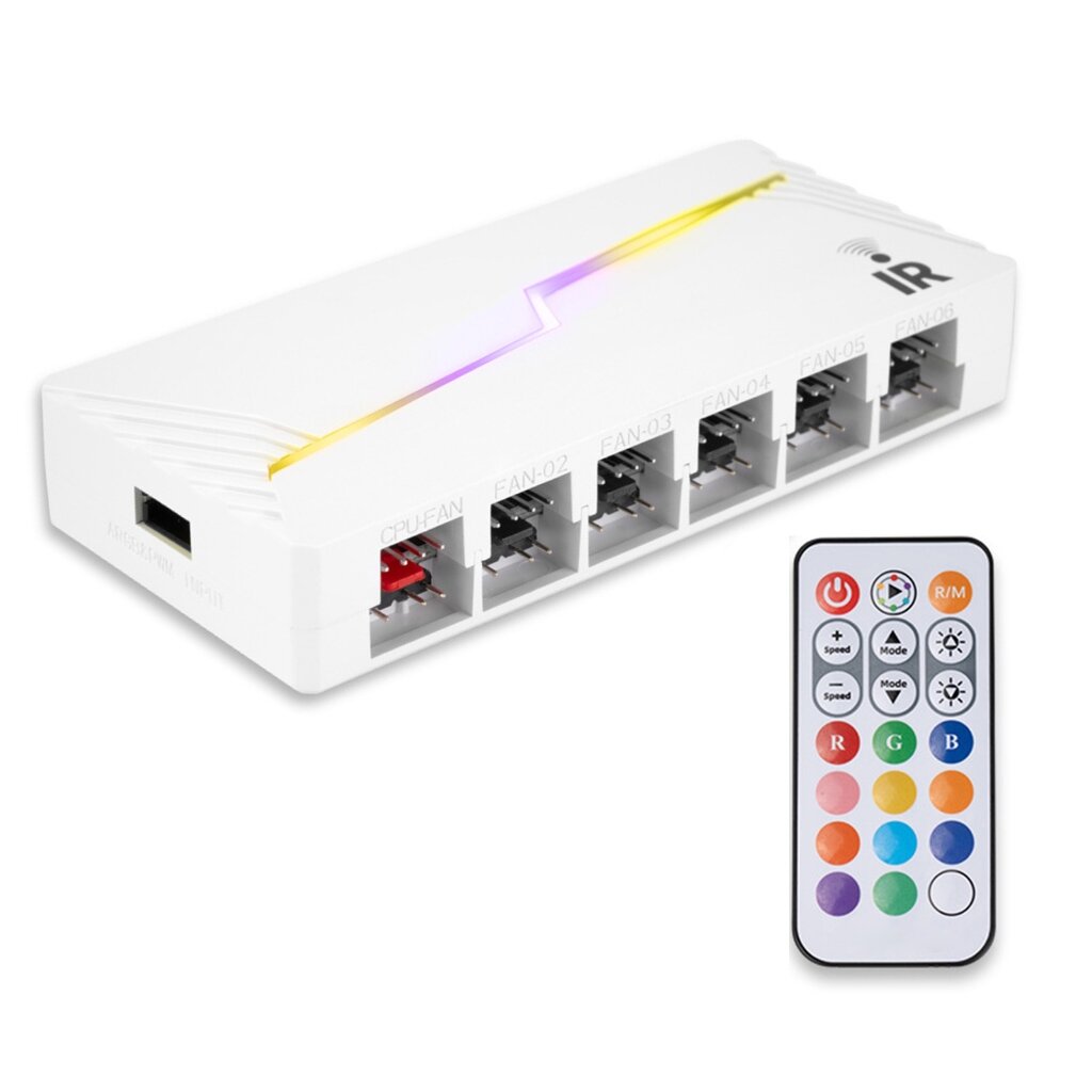 Адаптер для 12 вентиляторов с 5V 3Pin ARGB и 4Pin PWM, ударопрочный корпус из ABS для подключения нескольких устройств