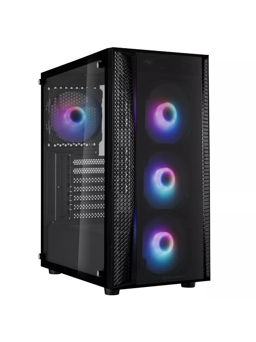 Корпус для компьютера SilverStone SST-FAB1B-PRO-V2 G410FAB1BPRO022 черный, Midi-Tower, подсветка