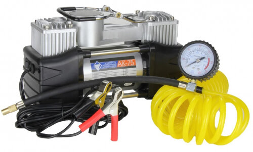 Автомобильный компрессор Nova Bright АК-75 75л/мин 10атм 20А 12V, на клеммы АКБ, кейс, 36448