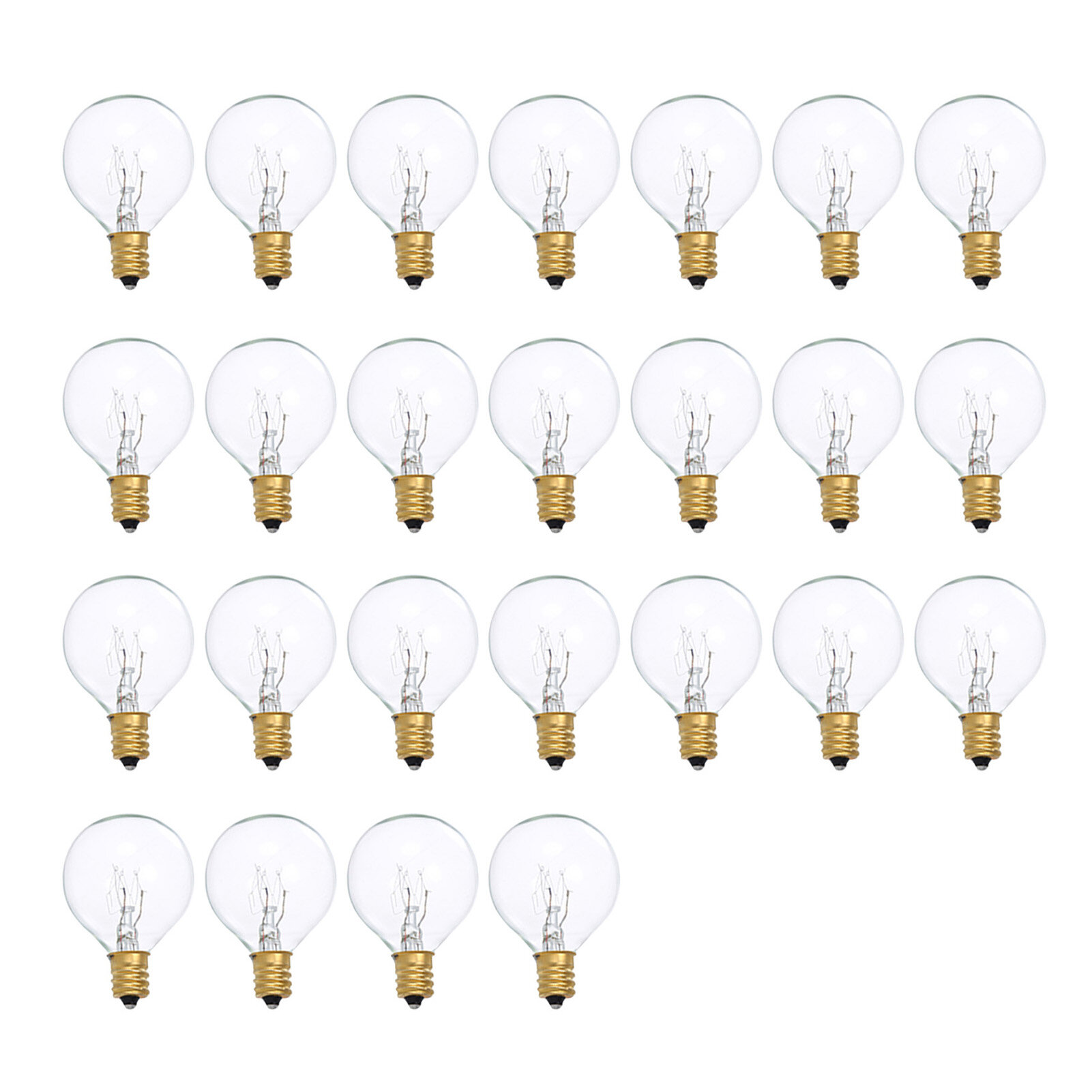 Лампочки G40 сменные вольфрамовые 7 Вт 220-240 В с прозрачным цоколем E12 для декора интерьера, улицы, патио, дома, свадьбы, вечеринки, упаковка 25 шт.