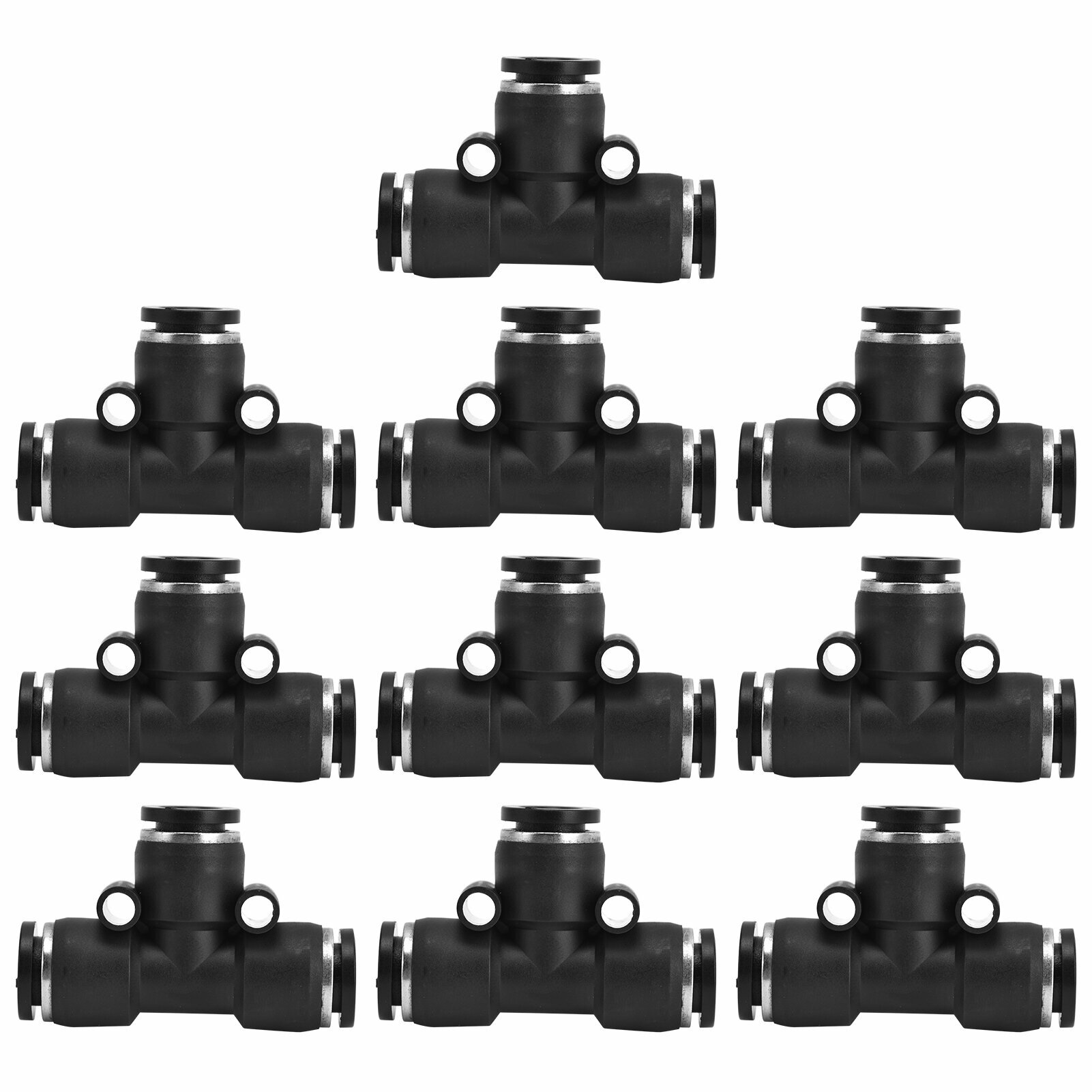 10 шт. пневматических трубных фитингов, прочных, ПВХ, устойчивых к коррозии, для компрессоров, аксессуары 4 мм