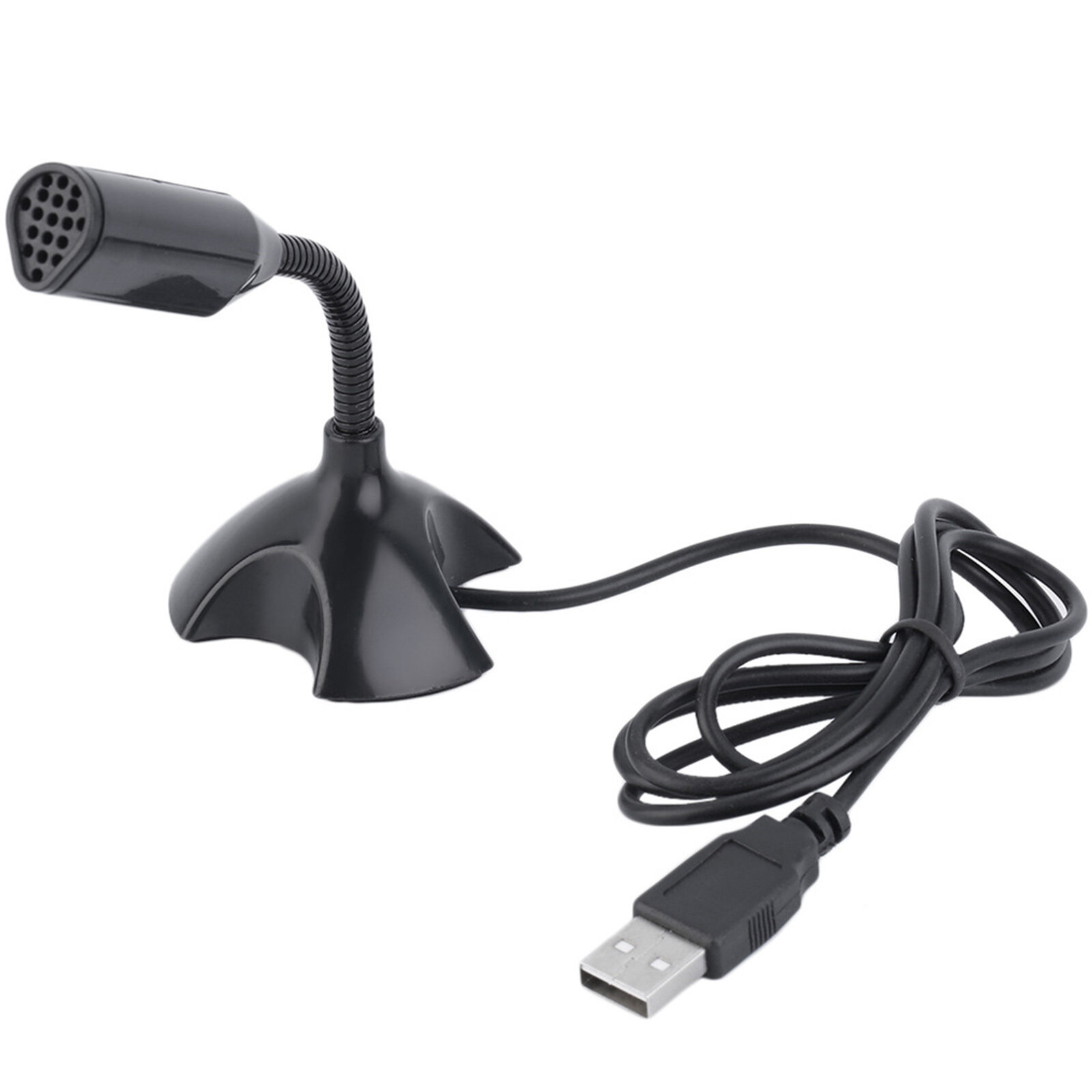 USB Микрофон для Компьютера с Стойкой Портативный для ПК Ноутбук Запись Игры Онлайн Чат Настольный Всесторонний Конденсаторный Микрофон Черный Белый Опционально Пластик -47dB±4dB 100~16kHz SNR Более -67dB 4.5V Длина Кабеля 0.9m 1 Шт