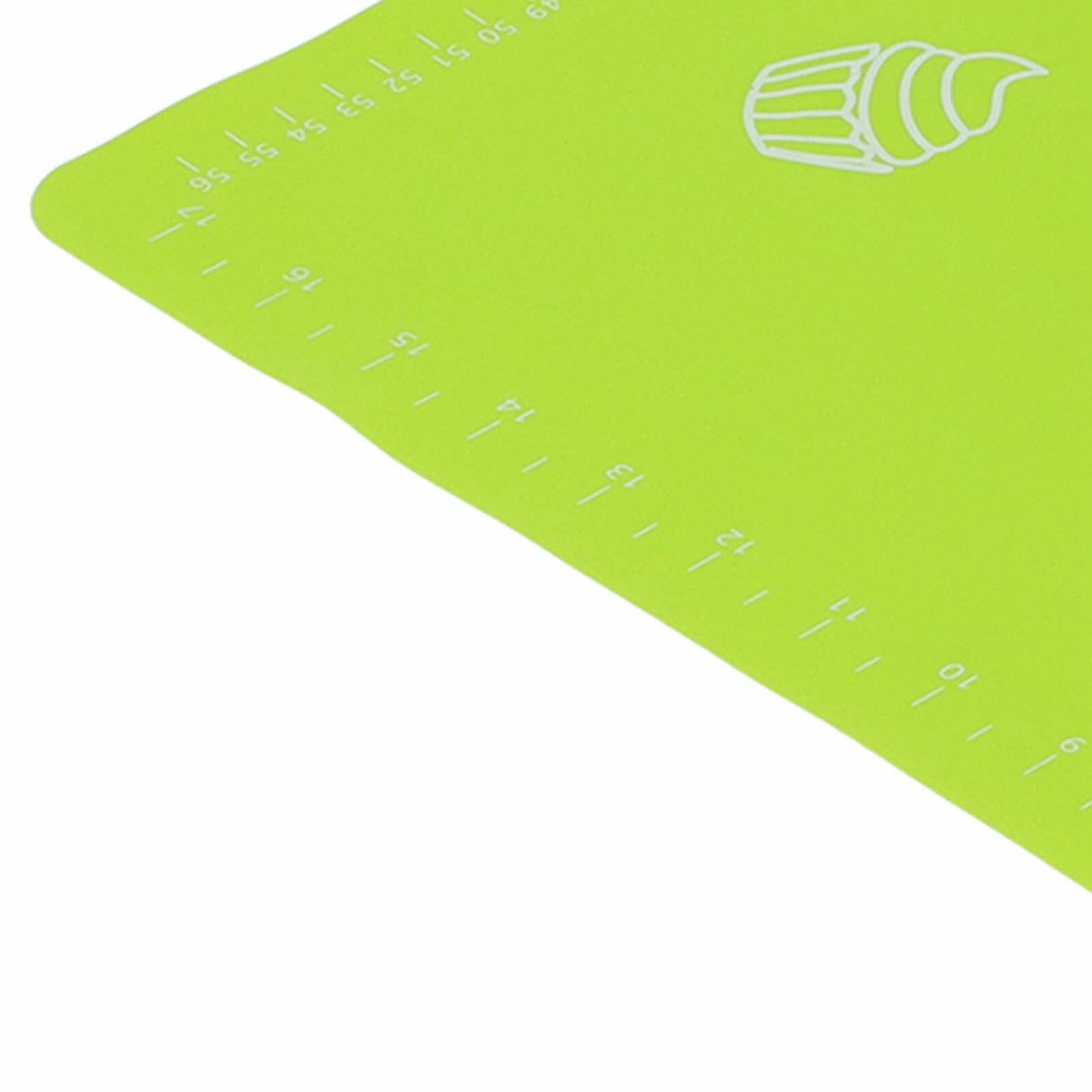 17,7x25,6 дюйма силиконовый коврик для выпечки, домашний коврик для раскатки кондитерских изделий с весами для домашней кухни, зеленый