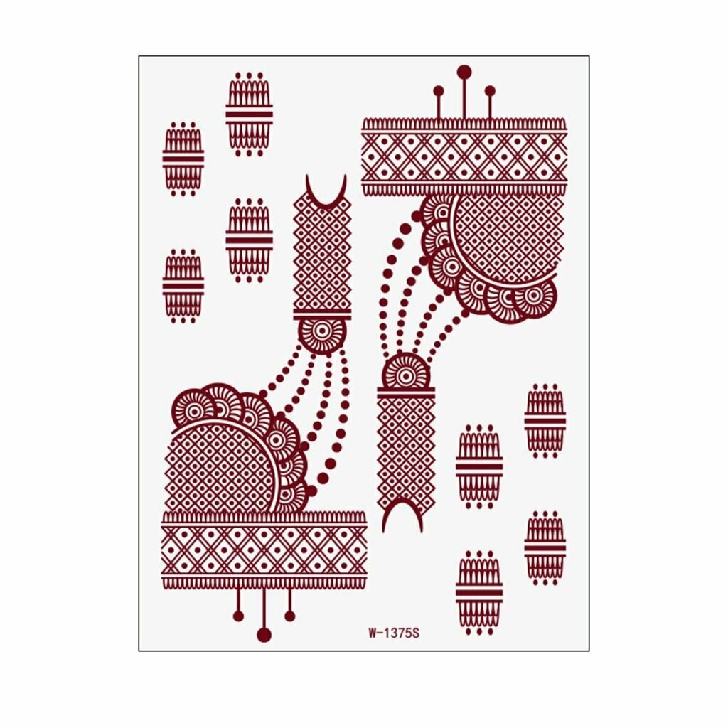 Нанесенные хной наклейки с водостойким цветочным рисунком для рук и плеч