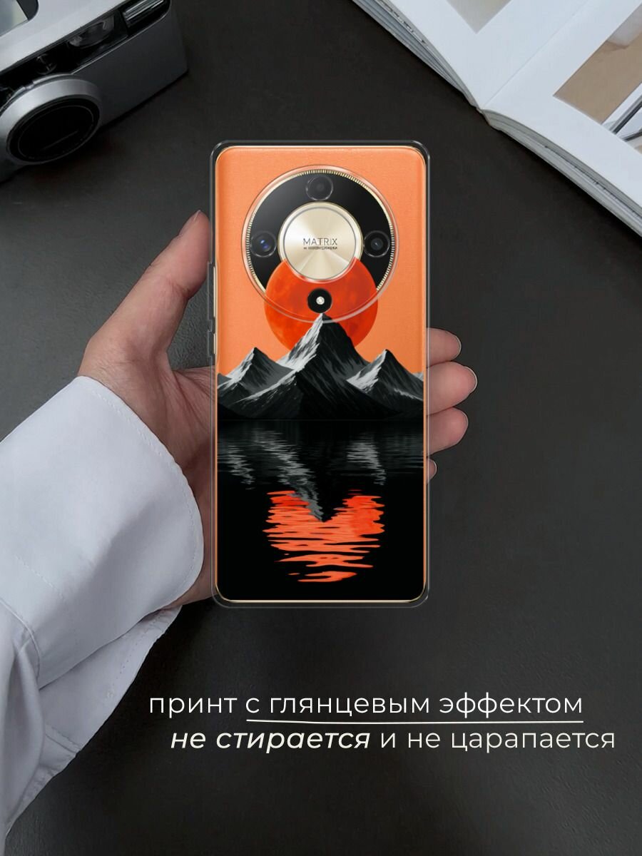 Силиконовый чехол на Honor X9b / Хонор X9B с принтом Черная гора 3 — фото 1
