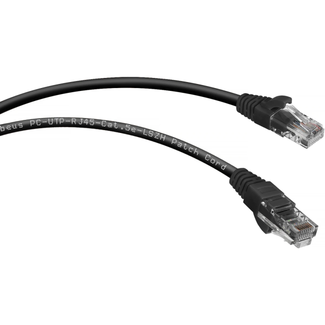 Cabeus Patch Cord UTP кат.5eLSZH, 0.15м, чёрный <9534c>