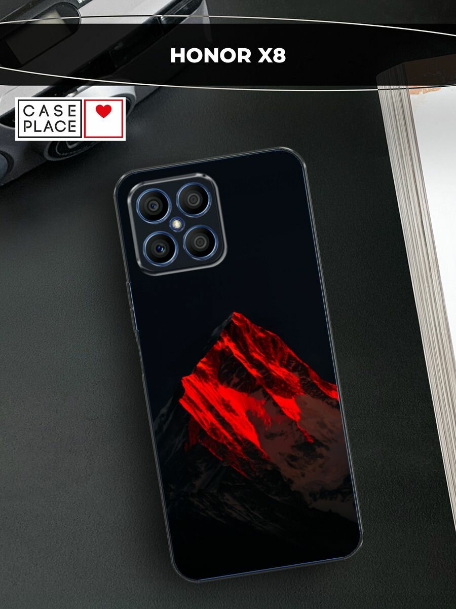 Силиконовый чехол на Honor X8 / Хонор X8 с принтом Красная гора