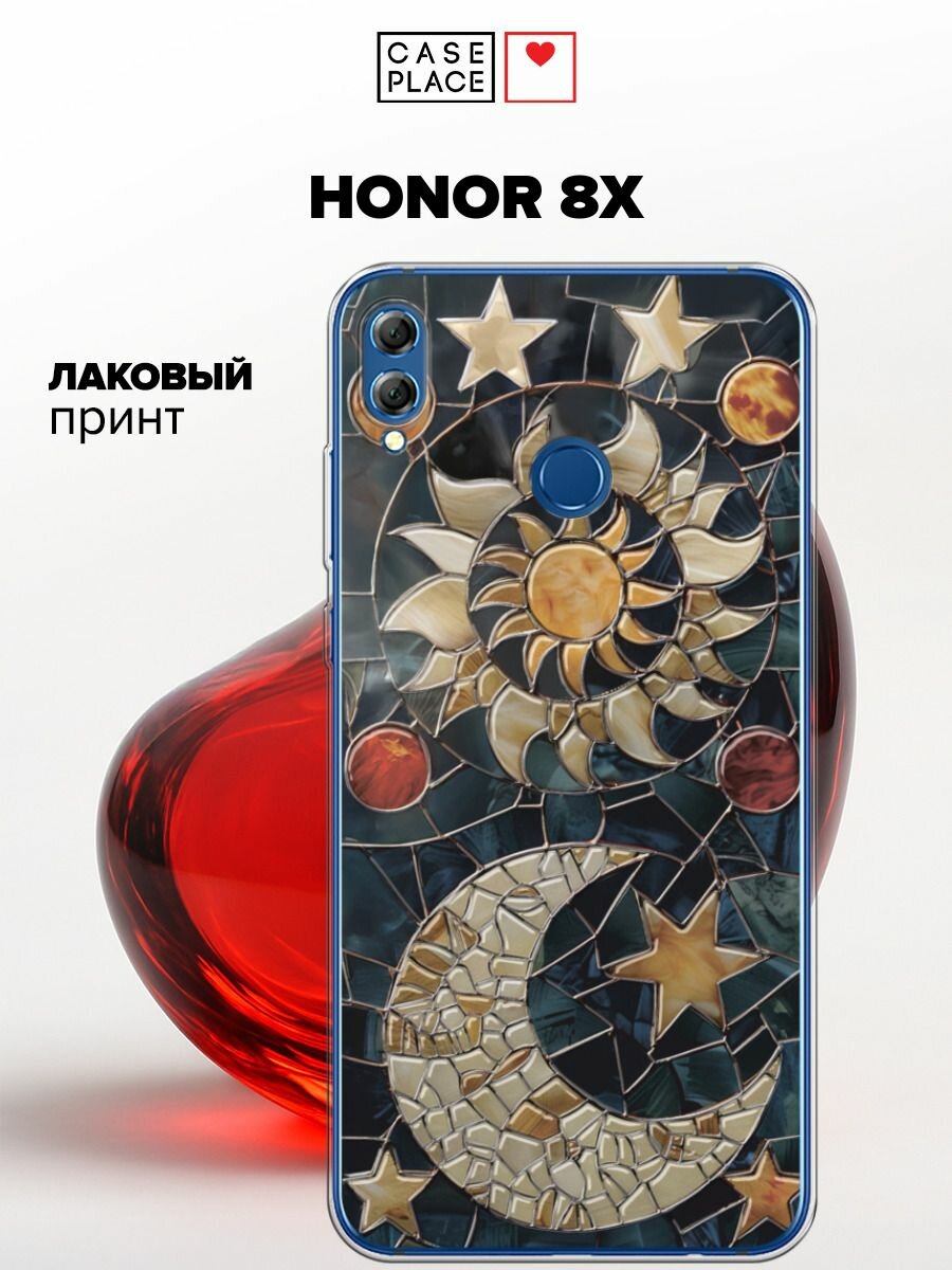 Силиконовый чехол на Honor 8X / Хонор 8Х с принтом Небесный витраж