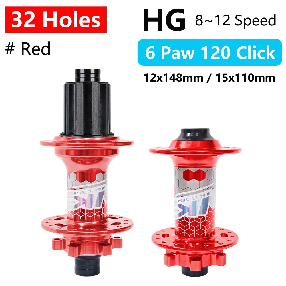 TANKE TH498 BOOST Втулки Велосипедные MTB 32H Красный Черный Фиолетовый Красный, HG 32H Red