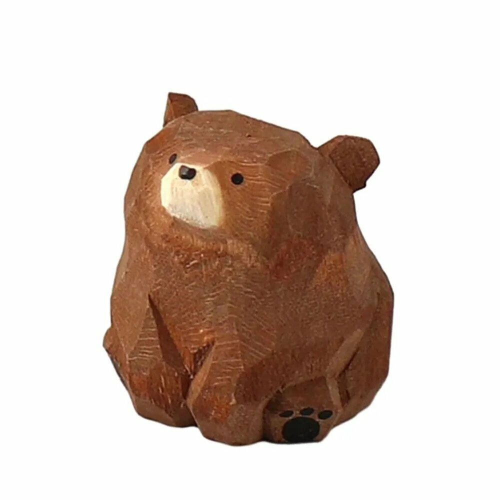 Маленькие украшения ручной работы для резьбы по дереву-украшения из бурого медведя для резьбы по дереву