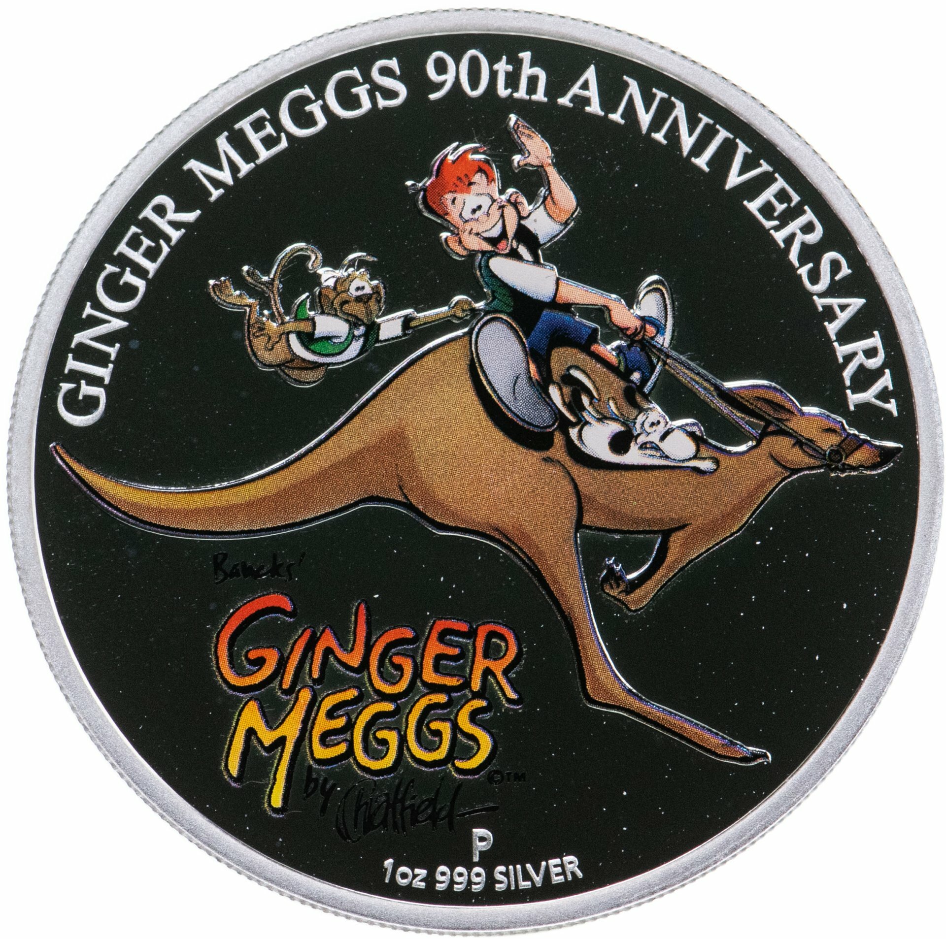 Австралия 1 доллар 2011 "Джинджер Меггс" в футляре, с сертификатом, Серебро 999, в сохранности Proof