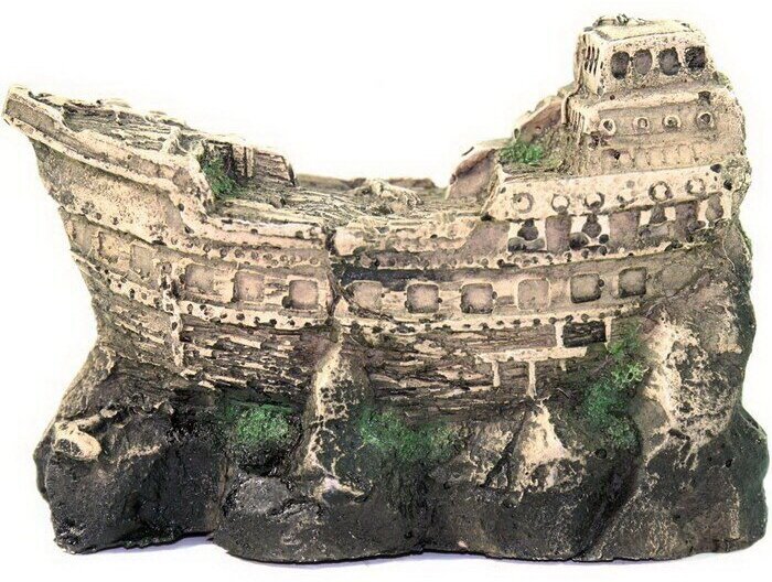 Декор для аквариума Deksi "Mini Корабль", архитектура, пластик