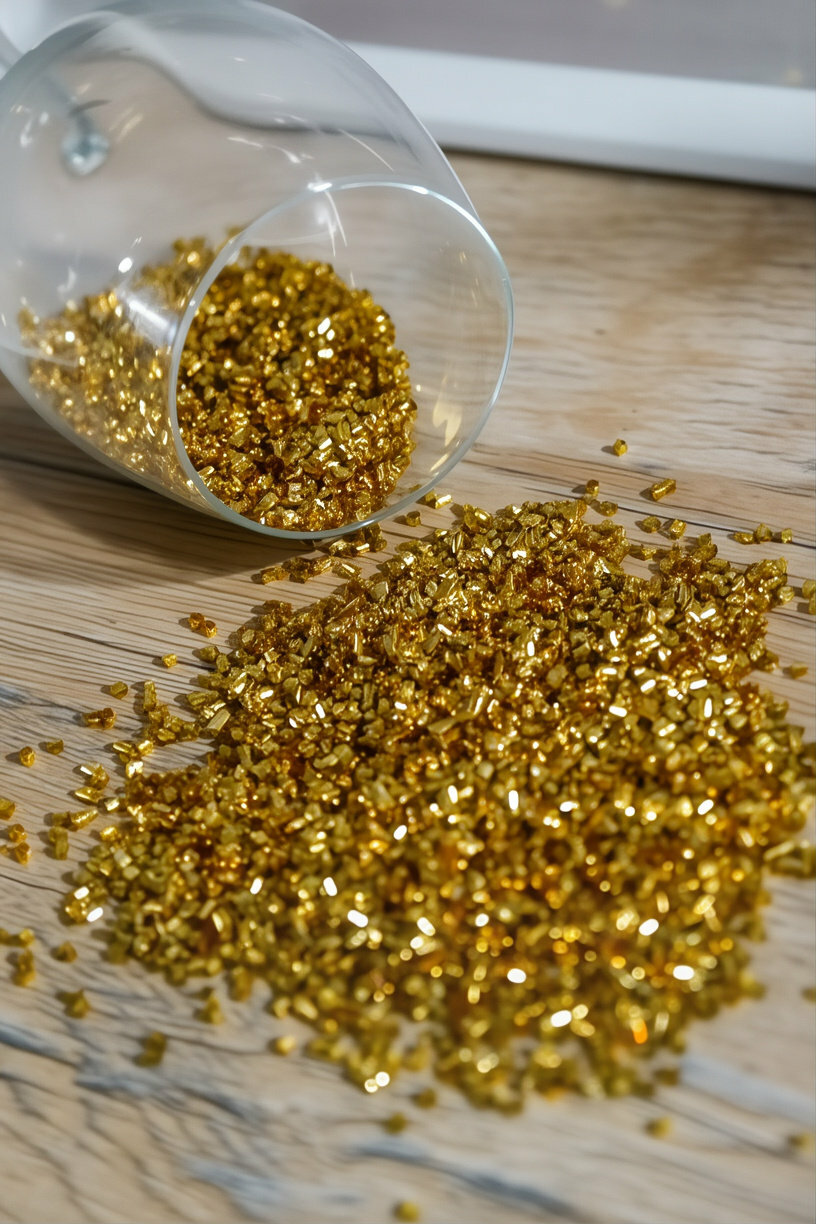 Декоративный наполнитель, конфетти хеллиг, пластик, золотой, 20 гр, Winter Deco 1000440-2