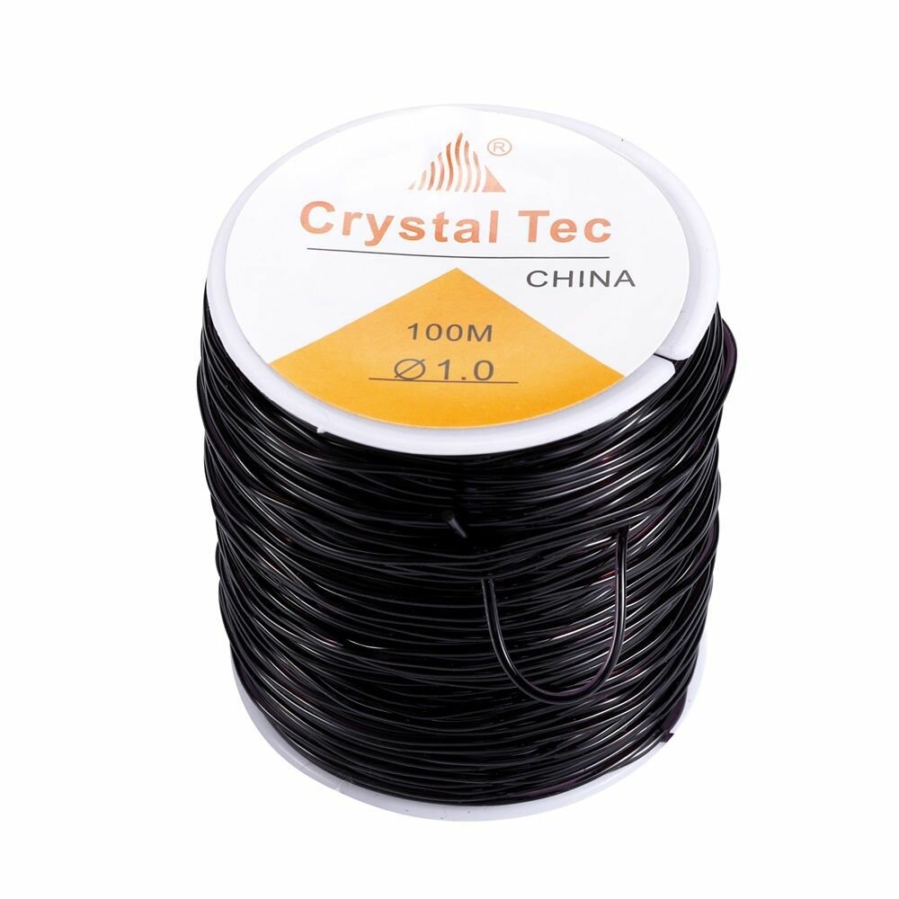 Нить - резинка для бисера, леска эластичная, резинка для браслетов , нить эластомерная , Диаметр 1 мм, Длина 60м, 1 шт, цвет черный