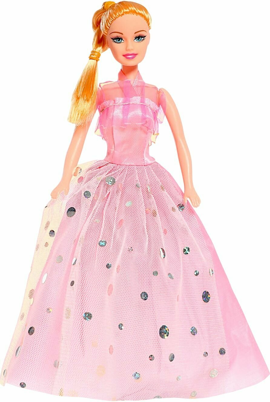 Детская кукла-модель "Оля" в пышном платье, высота 27 см, модельная пластиковая куколка принцесса длинными волосами, микс