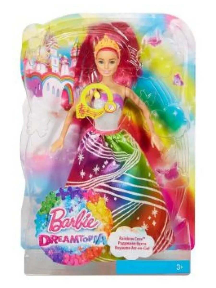 Кукла Barbie Радужная принцесса с волшебными волосами в асс
