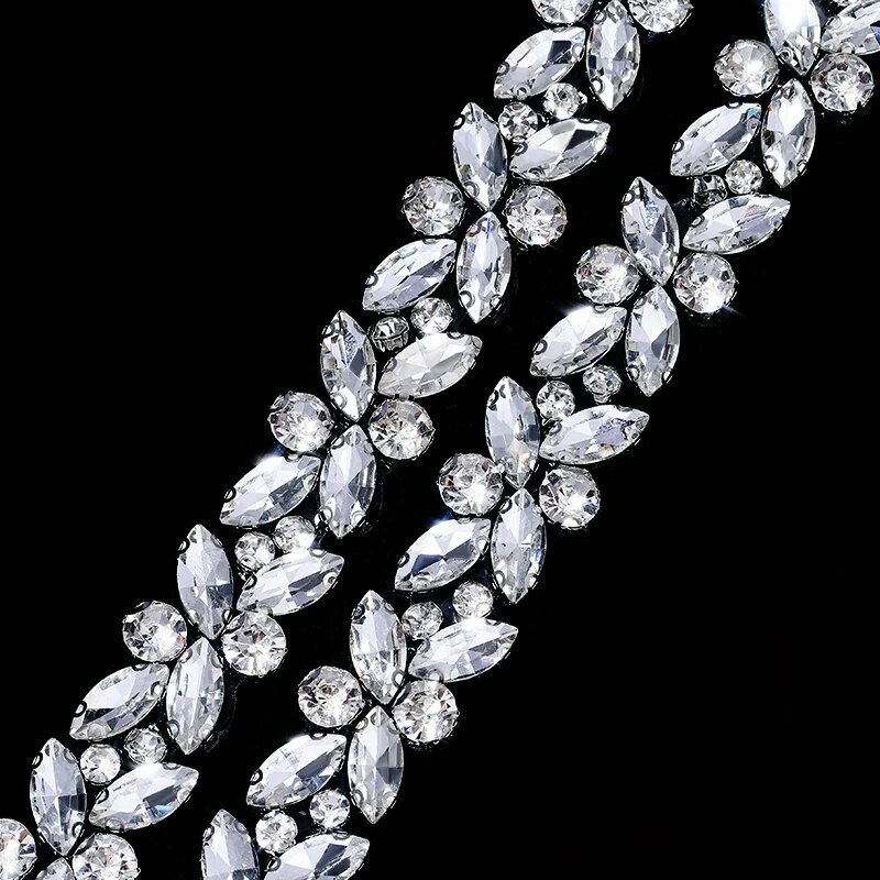 Стеклянная лента со стразами DUCRYSTAL, 90 см, Цвет: 08-Clear22mm