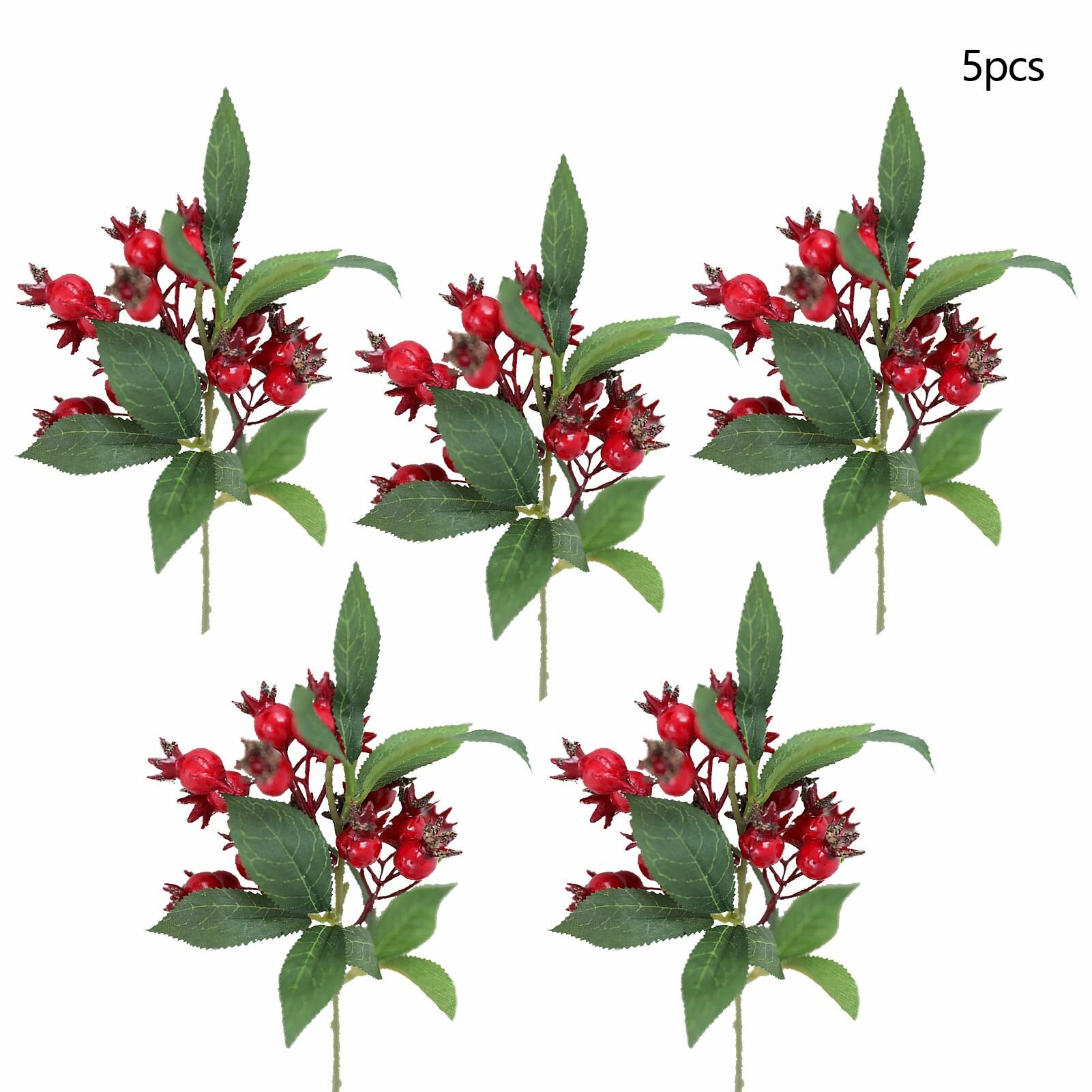 Имитация ягод из пенопласта, набор из 5 больших красных ягод red fruit, рождественский остролист lucky fruit