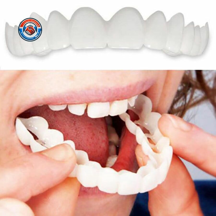 Съемные виниры Snap-On Smile для верхней и нижней челюсти, комплект 2 шт, мгновенное преображение улыбки дома, тонкие силиконовые виниры, безболезненное решение, идеально для фото и свиданий