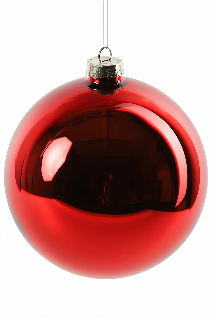 Елочный шар Королевская классика (Royal Classic) стеклянный, глянцевый, цвет: красный, 150 мм, Winter Deco 2000527