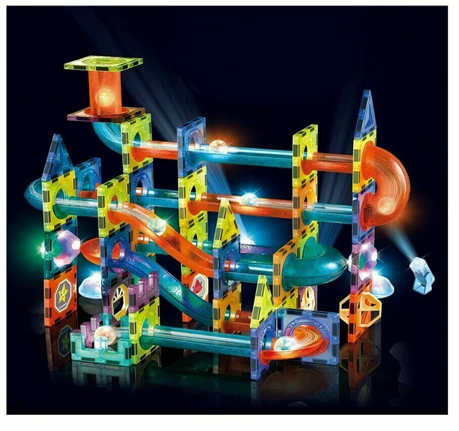 Светящийся магнитный конструктор "LIGHT MAGNETIC BLOCKS" 110 деталей