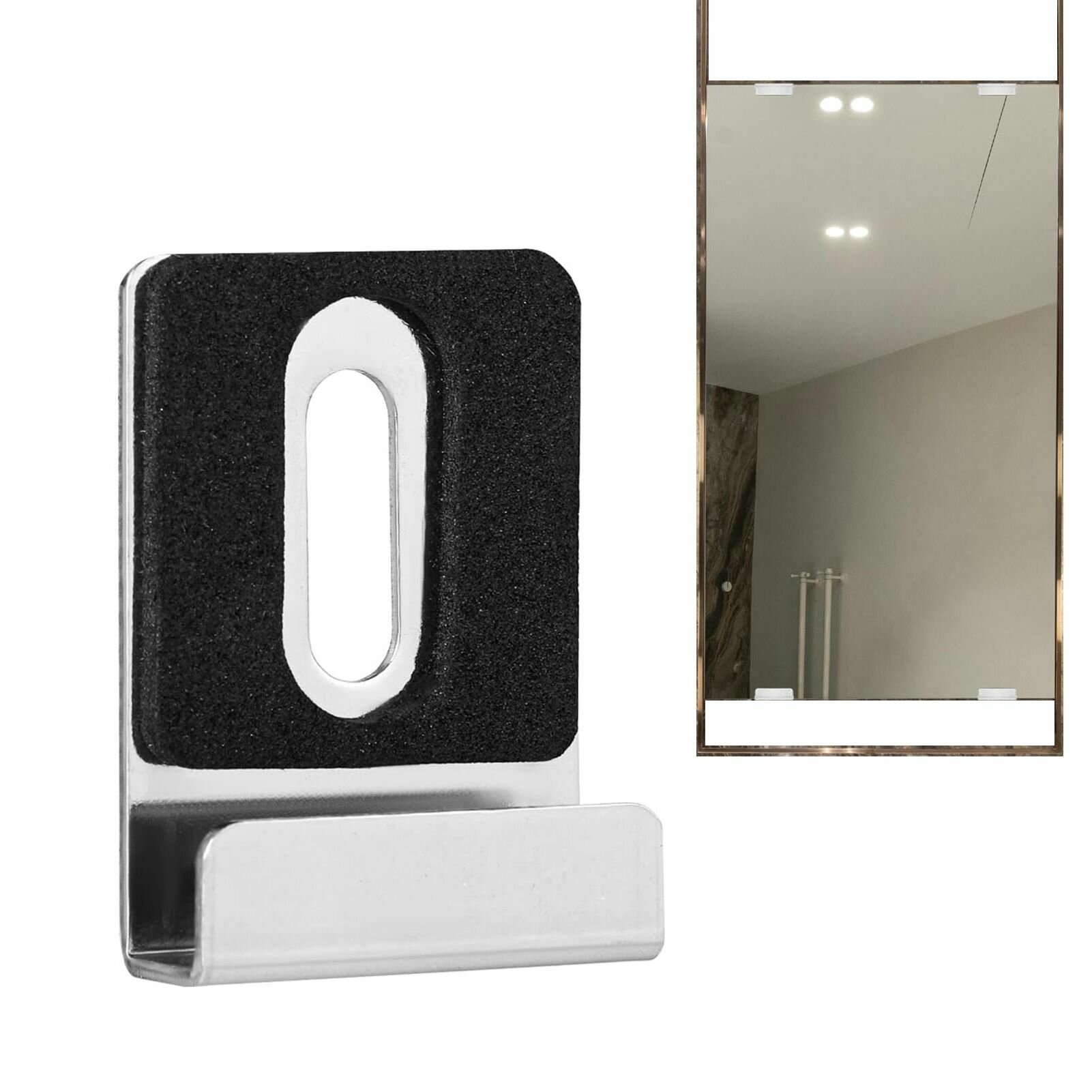 Набор крючков для зеркал из нержавеющей стали 304, матовые, с винтами и резиновыми прокладками, 4 шт.