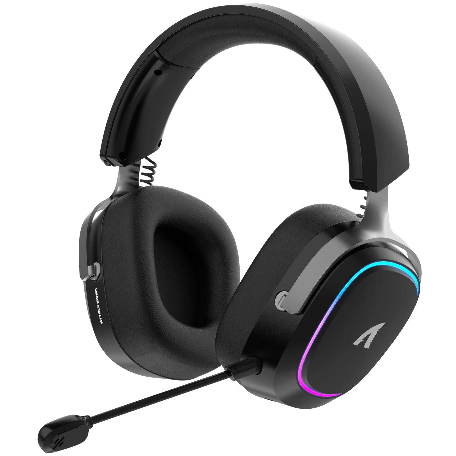 Беспроводная игровая гарнитура ATTACK SHARK G800 RGB: объемный звук 7.1, драйверы-50 мм, амбушюры из пены с эффектом памяти, проводные/2,4 ГГц/BT