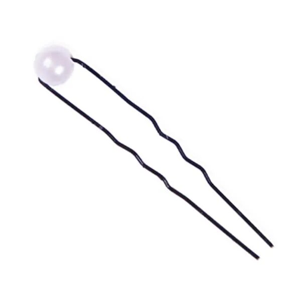 Шпильки Eurostil для волос черные, серебряный жемчуг, 60 мм х 6 штук ,03210/50