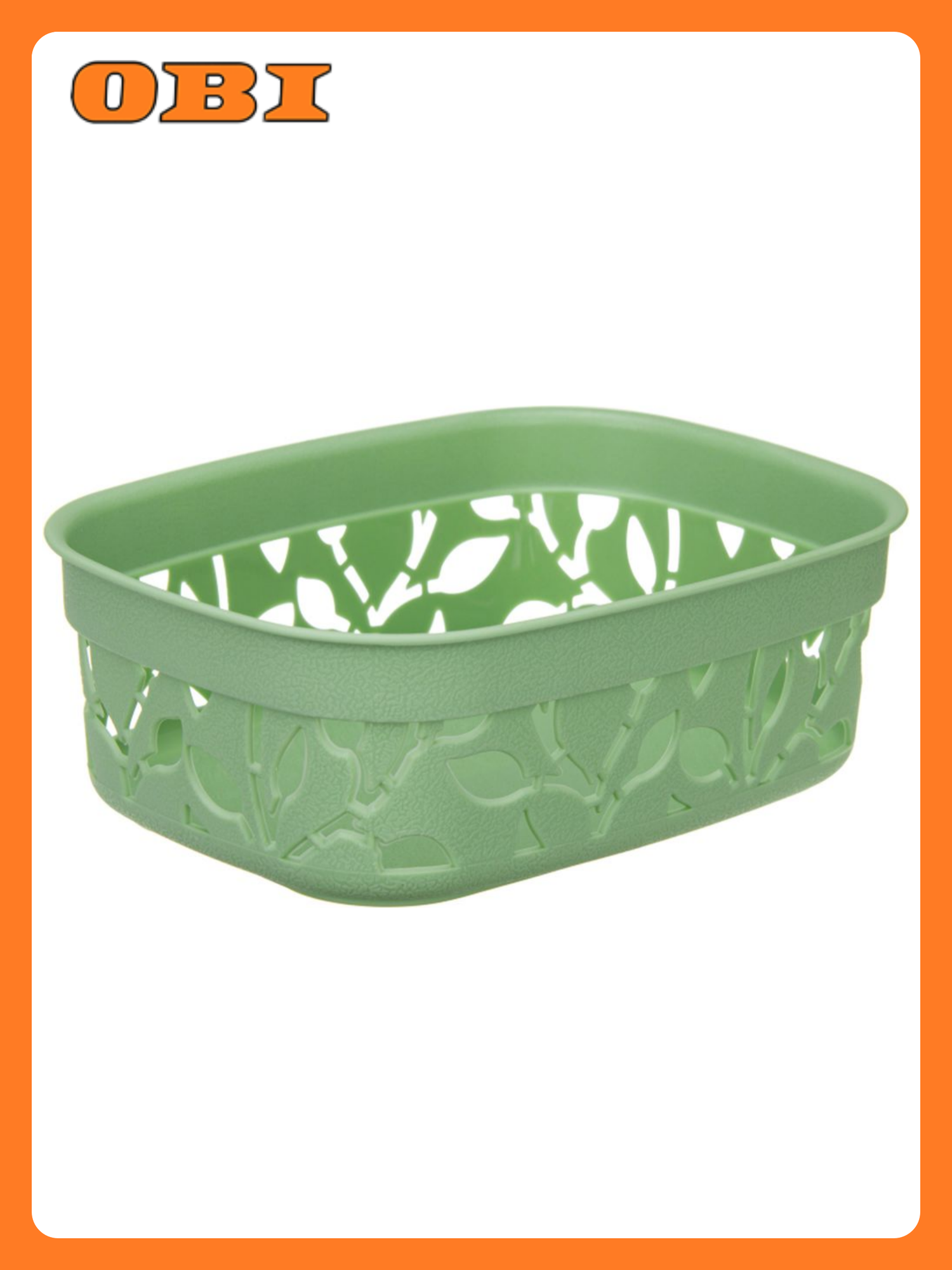 Коробка для вещей IDEA "Флора Мята", полипропилен, 19x14x6,5 см, зеленая