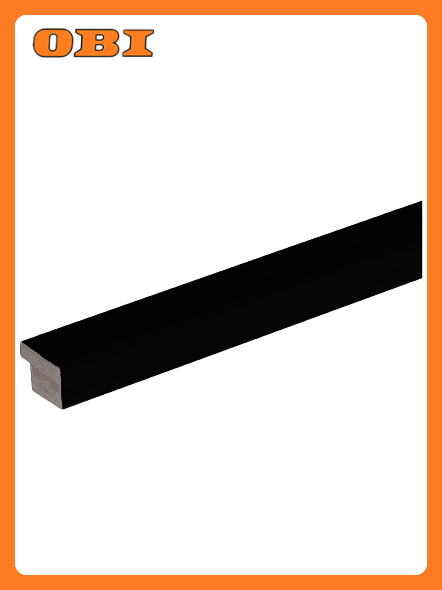 Завершающая рейка, для панелей 3D RAIL, гладкая, черная, 22x16x2900мм