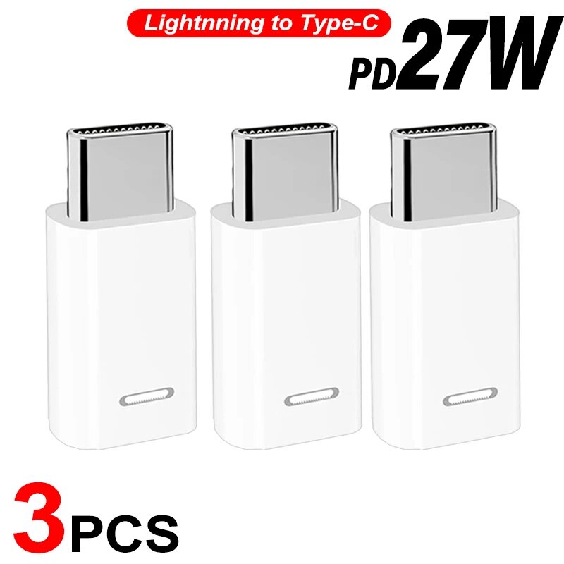 3шт. Переходник Lightning to Type-C 27W