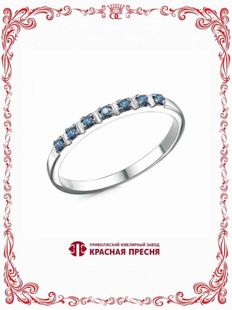 Кольцо тонкое, серебро, 925 проба, родирование, фианит