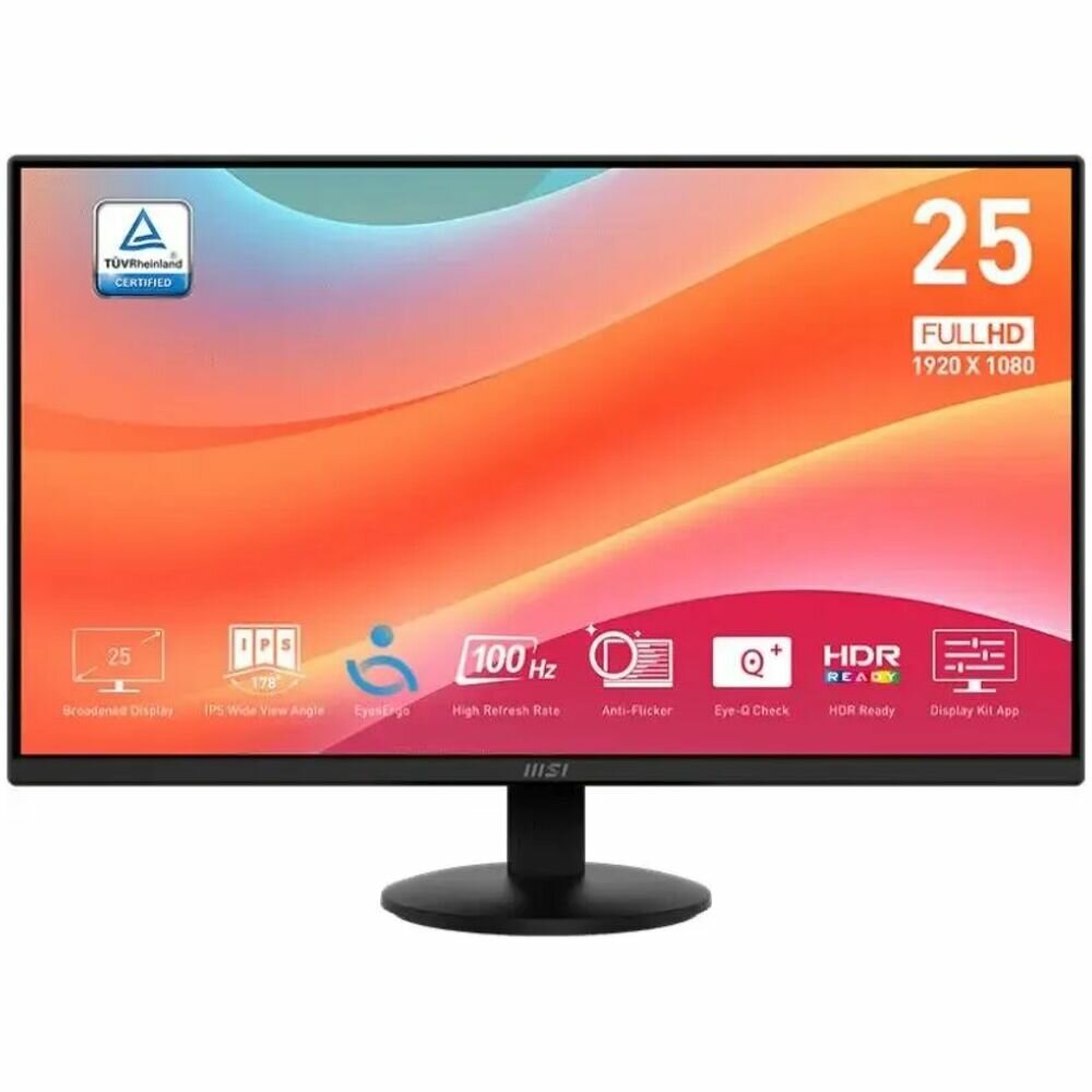 Монитор 25" MSI PRO MP252L IPS 1920x1080 1ms HDMI, DisplayPort