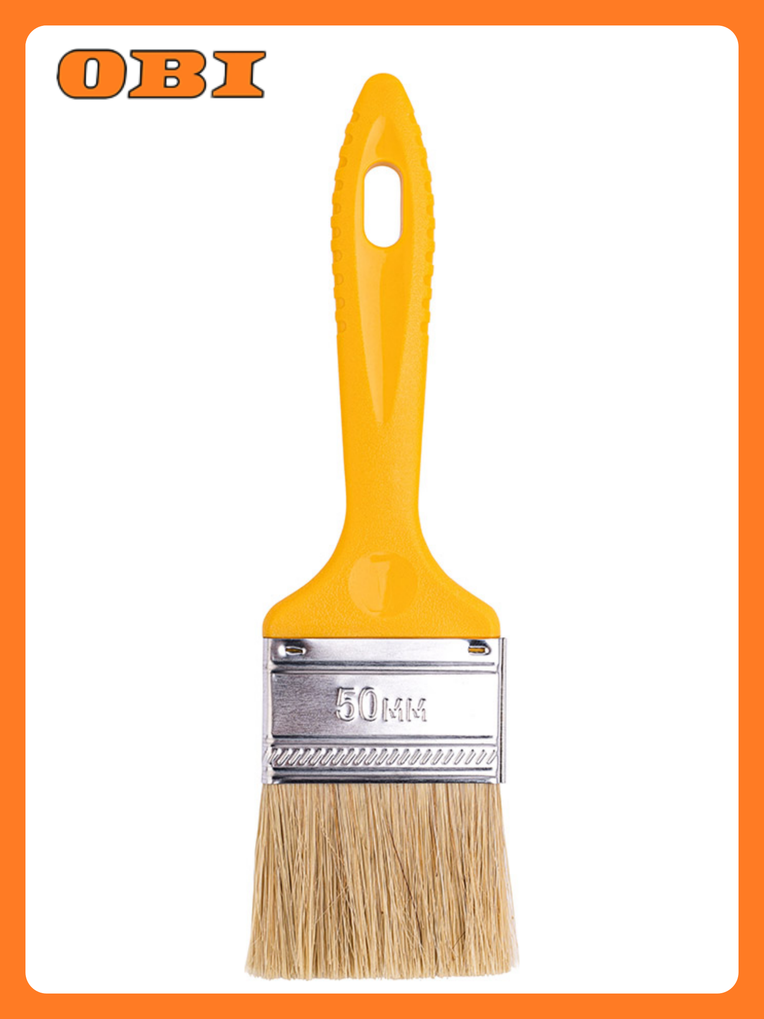 Кисть плоская KORVUS "Хобби" натуральная щетина, пласт. рукоятка, 50мм