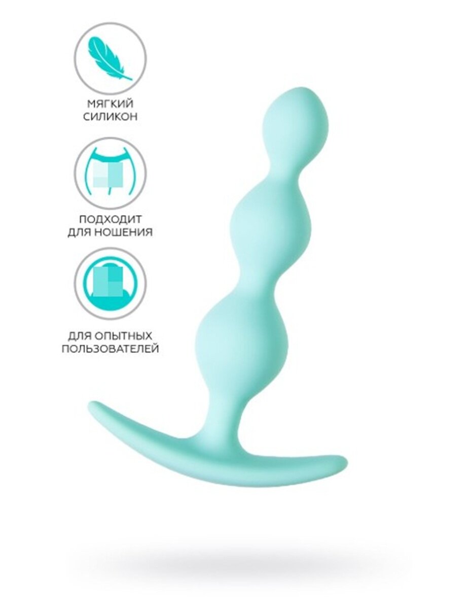 Анальная втулка ToDo by Toyfa Triple, силикон, мятная, 10,5 см, Ø 2,4 см