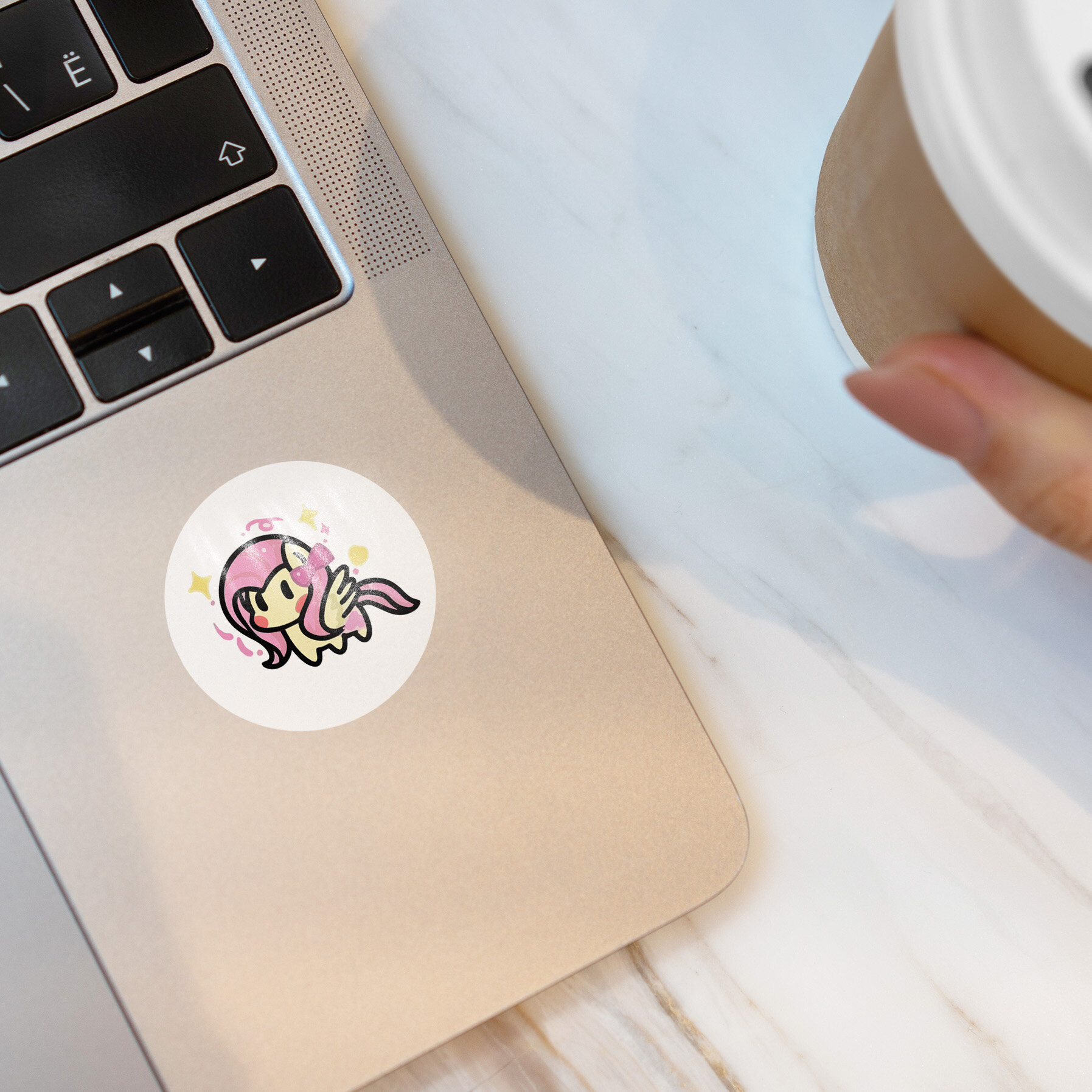 Наклейки в рулоне My Little Pony (Q версия Пони Полли, 500 шт/рулон, 2.5 см)