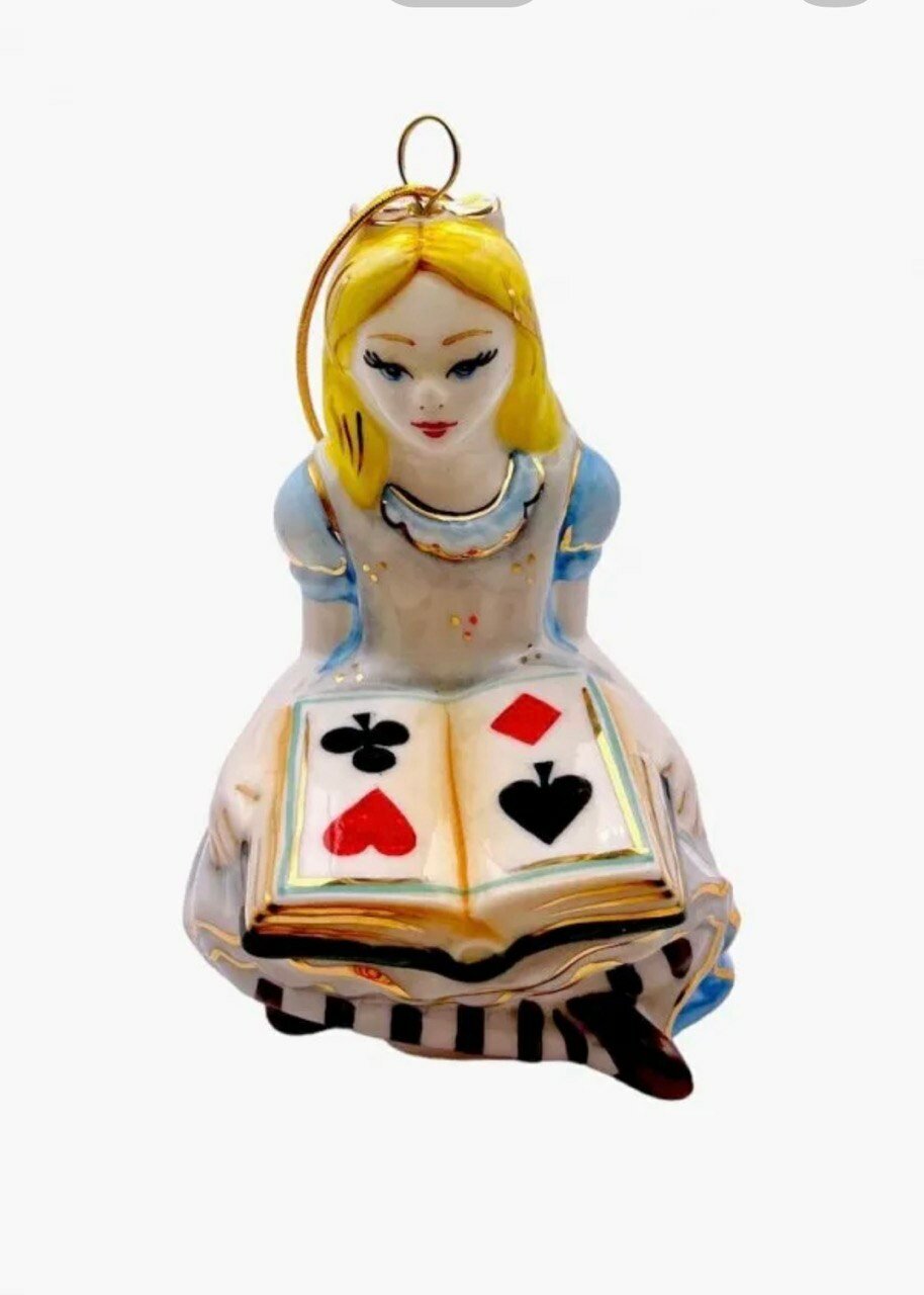 Алиса в стране чудес ёлочная игрушка от Лефортовского фарфора, в индивидуальной упаковке