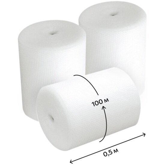 Воздушно-пузырьковая пленка Полиаэрпак Д BASIC NEW (0,50*3)100. 3 рулона в 1