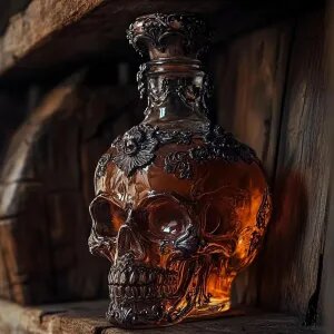 Бутылка вина с черепом