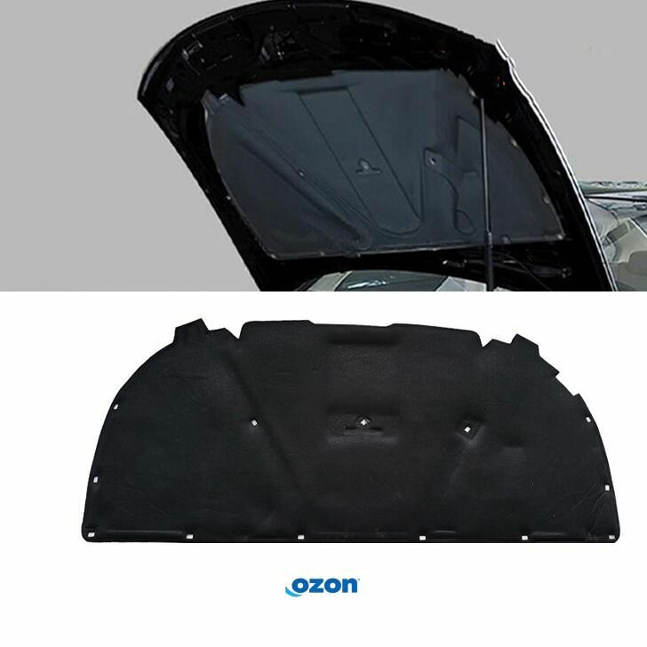 Тепло- и шумоизоляционная накладка на передний капот Audi A4 B7 (2006–2008), защита от пыли и влаги, черная