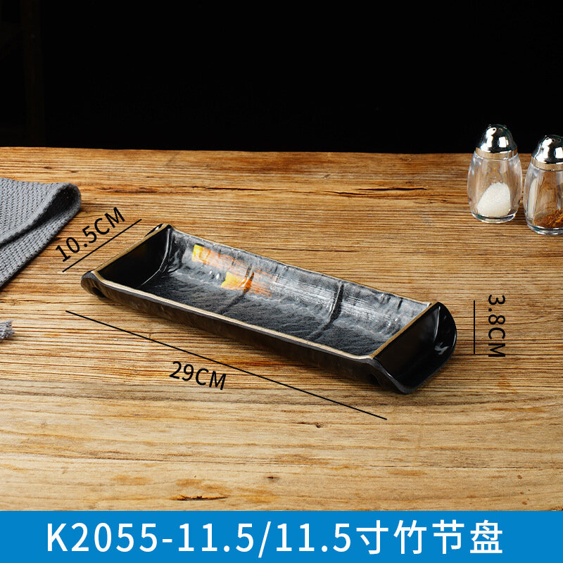 Меламиновая тарелка Суши тарелка Длинная тарелка Прямоугольная тарелка для закусок Тарелка для барбекю Имитация фарфора